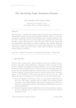 The Rewriting Logic Semantics Project